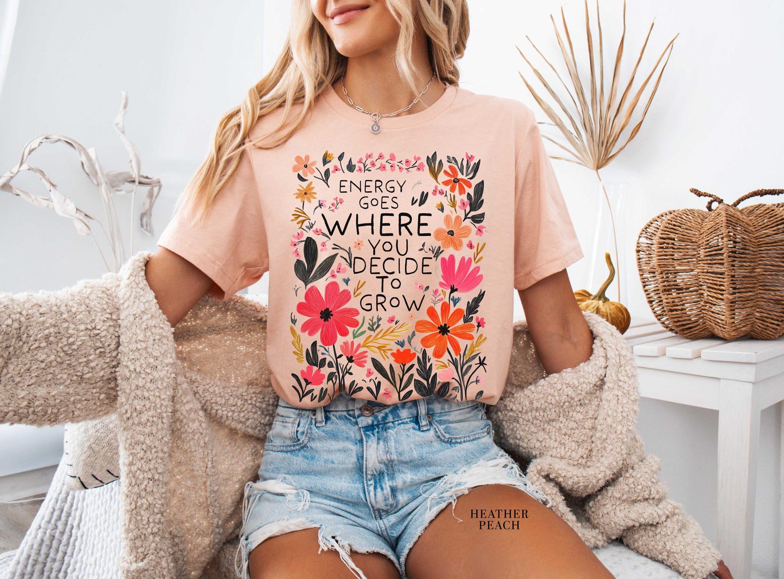 Wildflowers Floral T-shirt Cottagecore Gift Boho Shirt, Floral Boho Top ...