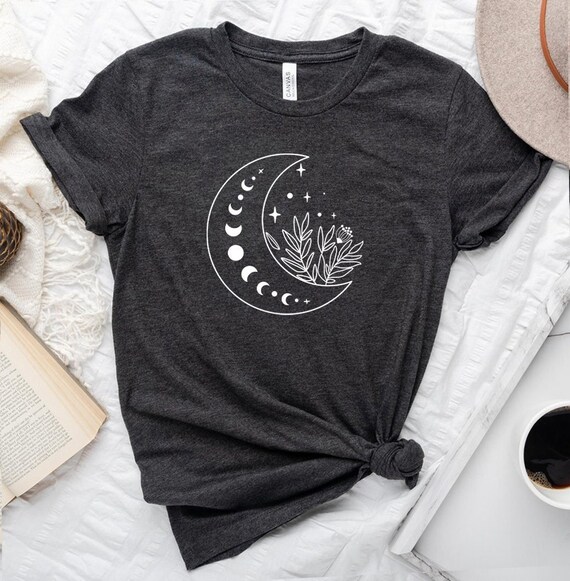 Floral Moon Shirt Moon Shirt Moon Wildflower Shirt Moon - Etsy