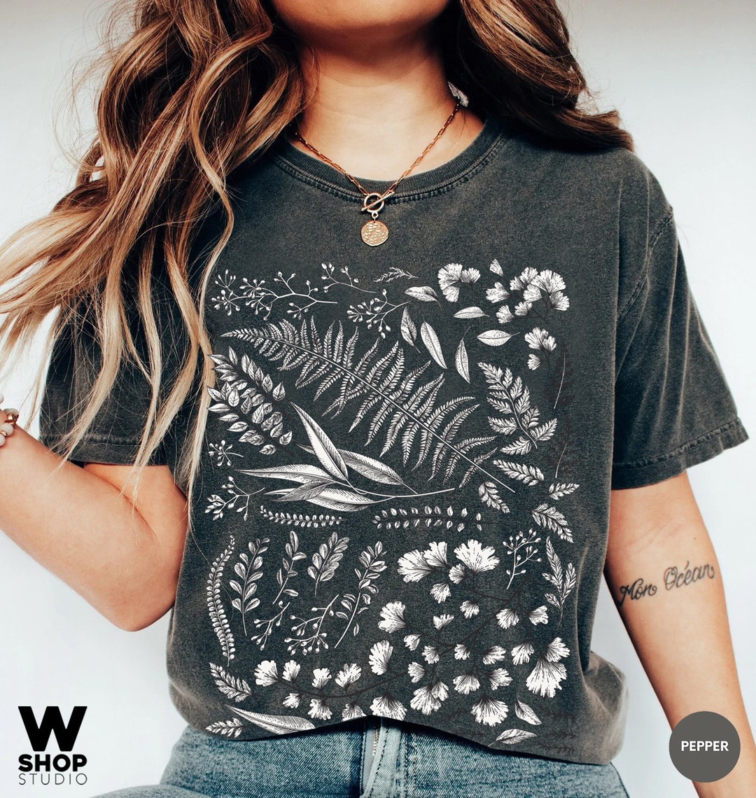 Botanical Shirt, Comfort Colors Shirt, Vintage T-shirt, Flower T Shirt ...
