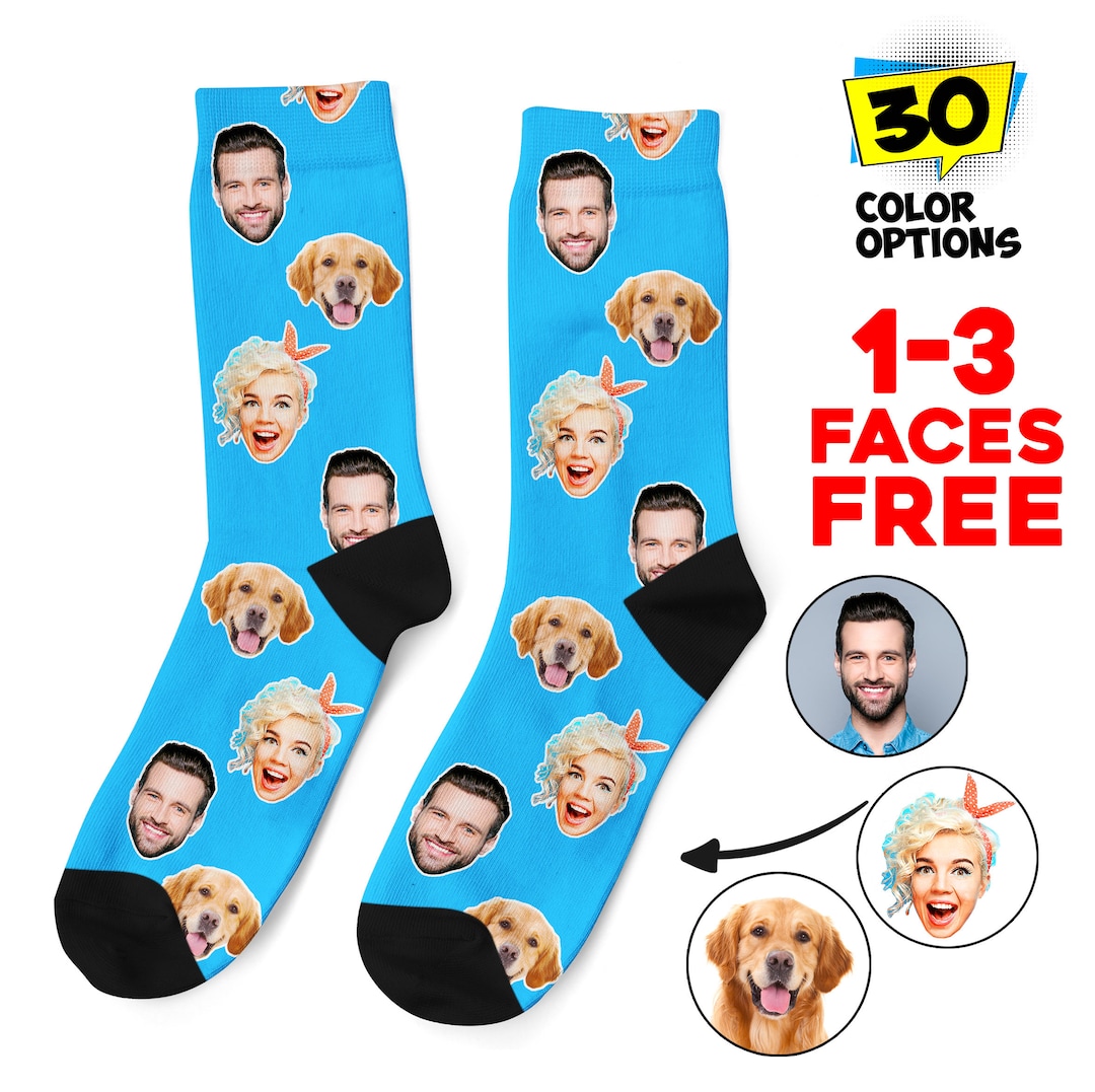 Custom Face Socks, Personalized Photo Socks, Picture Socks, Face on ...