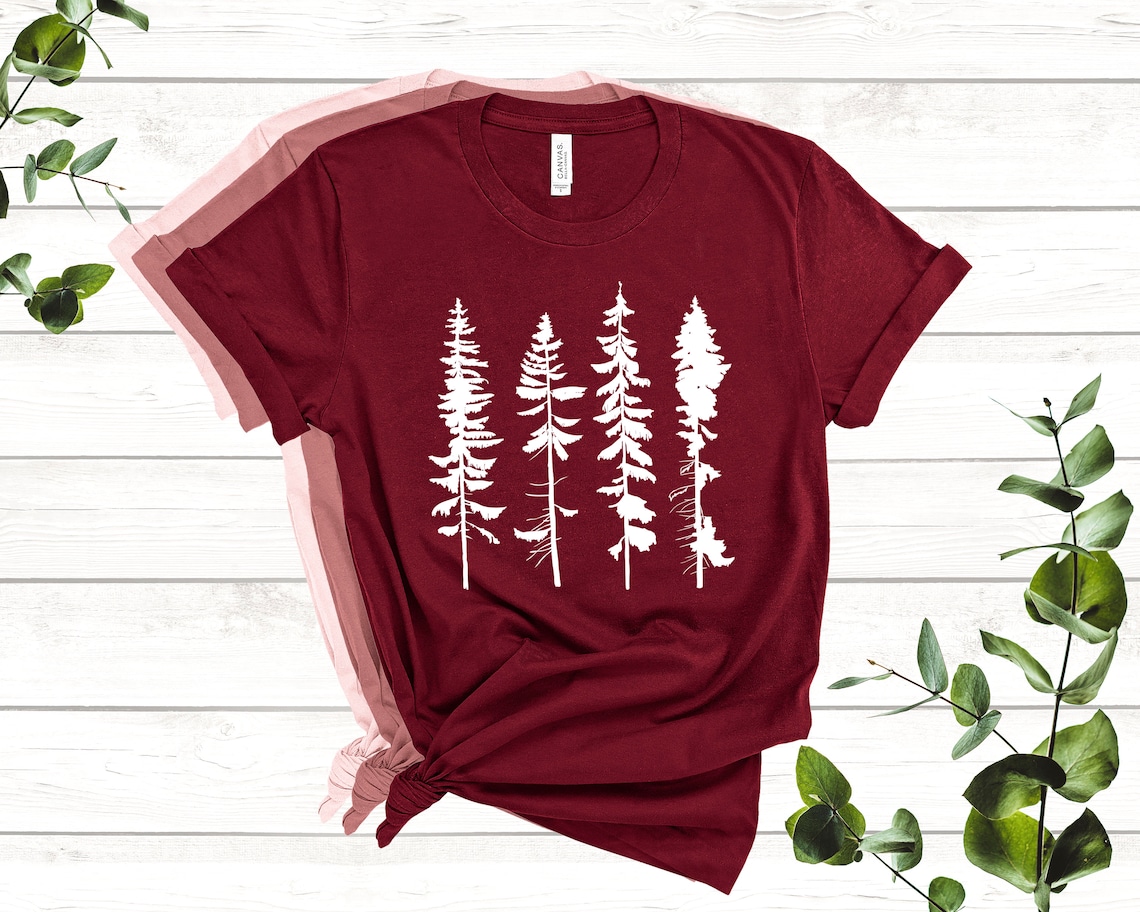 Pine Tree Shirt Pine Tree T Shirt Camping Shirt Hiking | Etsy