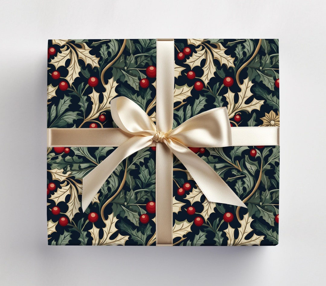 William Morris Wrapping Paper Roll Christmas Vintage Gift Wrap Design ...