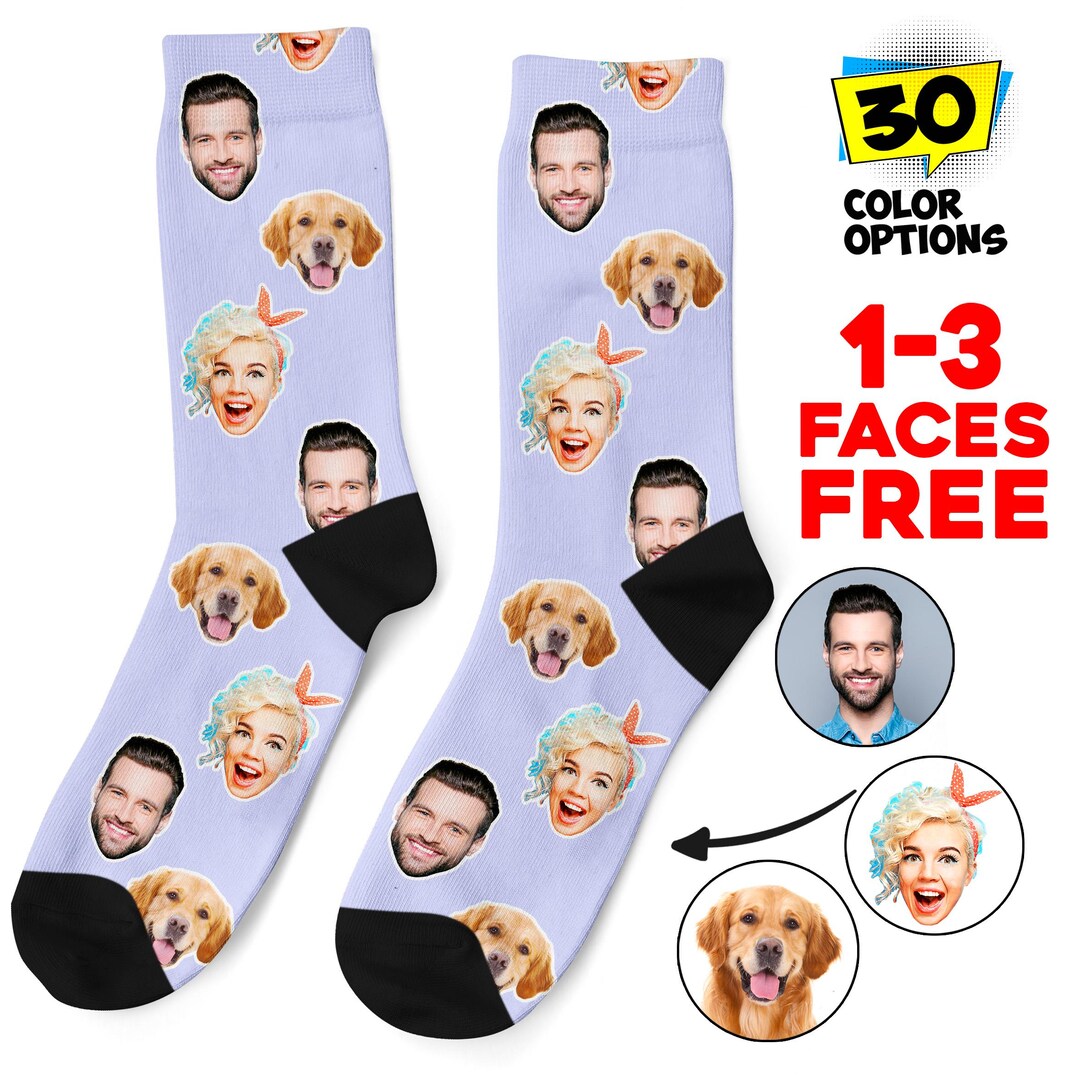 Custom Photo Sock Design Idea for Gift for Mom Memory Present Photo ...