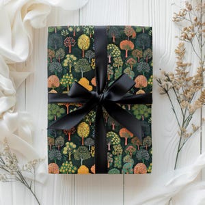 Wrapping Paper, Green Trees Nature Gift Wrap for Father, Best Friend ...
