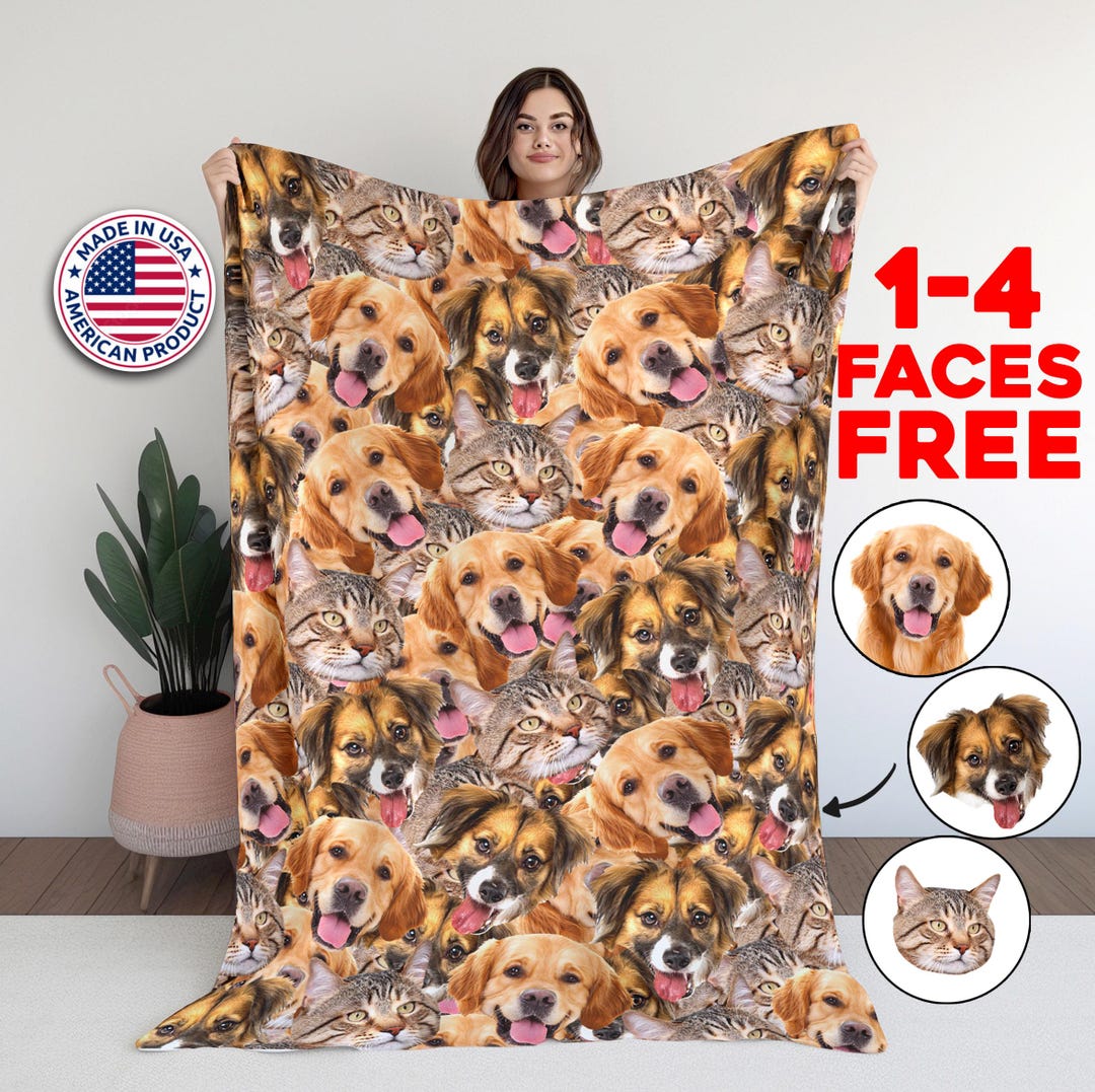 Custom Pet Blanket, Dog Face Photo, Custom Dog Blanket, Personalized ...