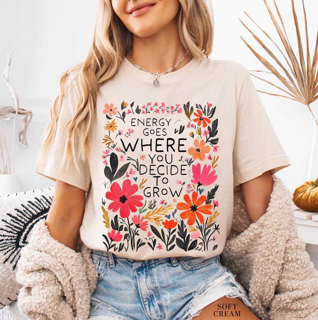 Wildflowers Floral T-shirt Cottagecore Gift Boho Shirt, Floral Boho Top ...