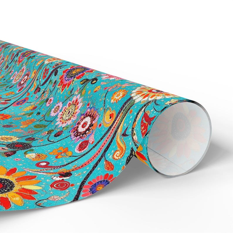 Bohemian Wrapping Paper, Floral Gift Wrap, Indian Gift Wrap - Perfect ...
