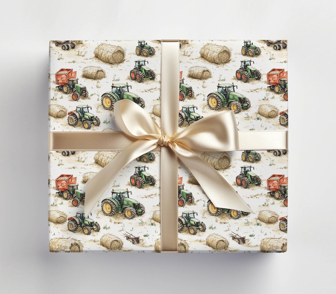 Tractor Gift Wrap, Farmer Wrapping Papers, Wrapping Paper Set, Holiday ...