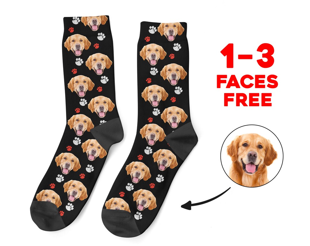 Pet Memorial Socks, Custom Pet Photo With Name, Personalized Gift, Dog ...