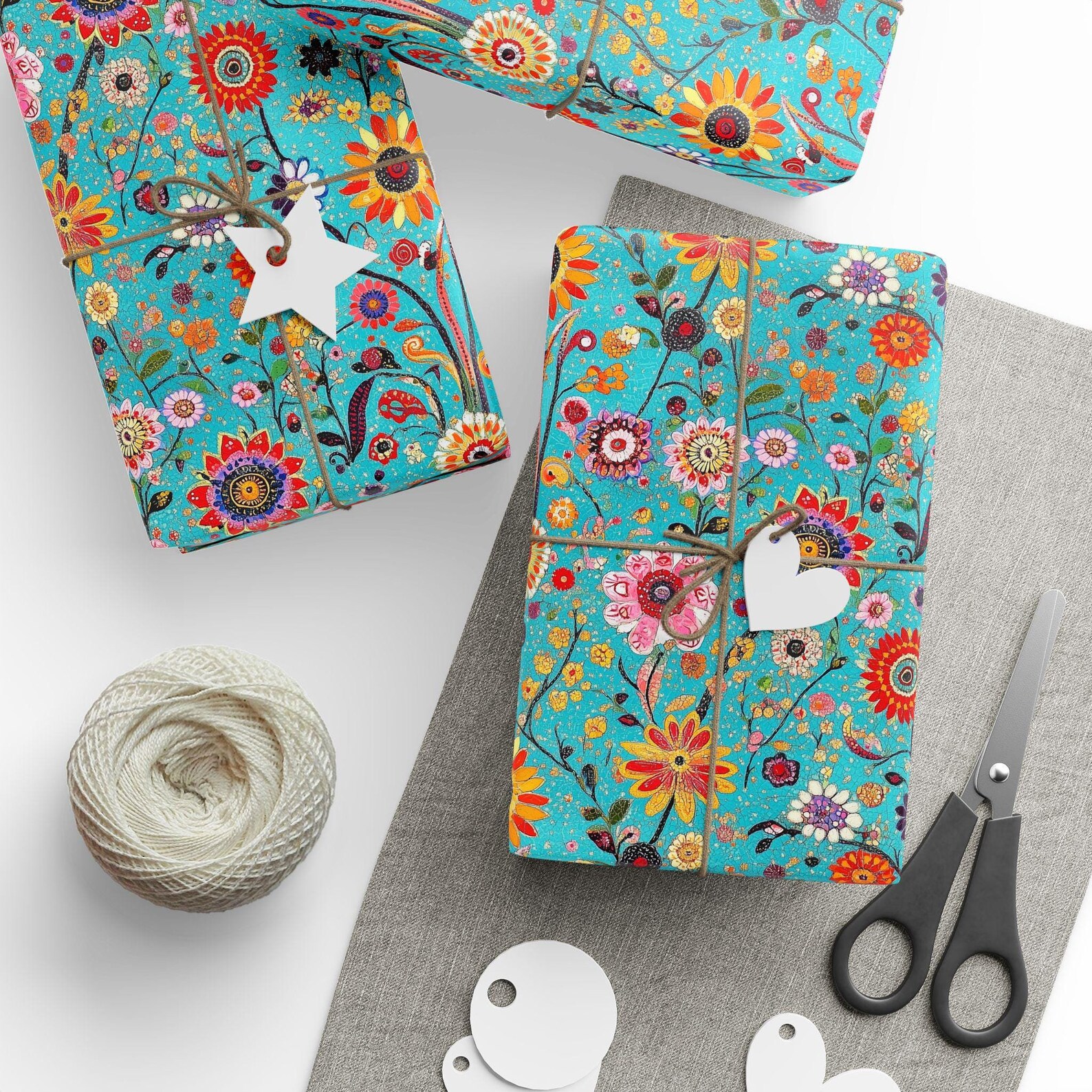 Bohemian Wrapping Paper, Floral Gift Wrap, Indian Gift Wrap - Perfect ...