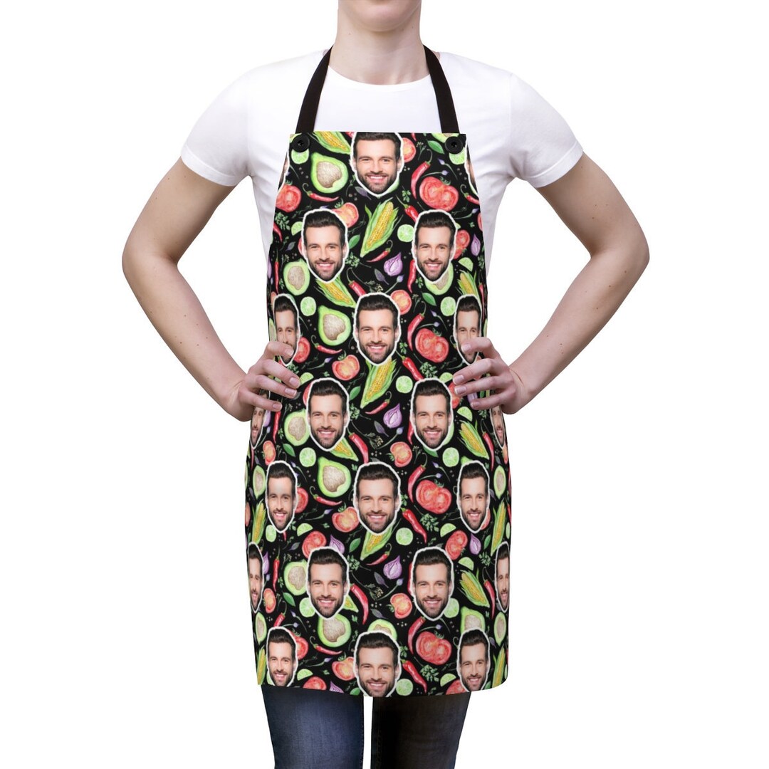 Personalized Faces Apron, Custom Photo Apron, Vegetables Apron, Funny ...