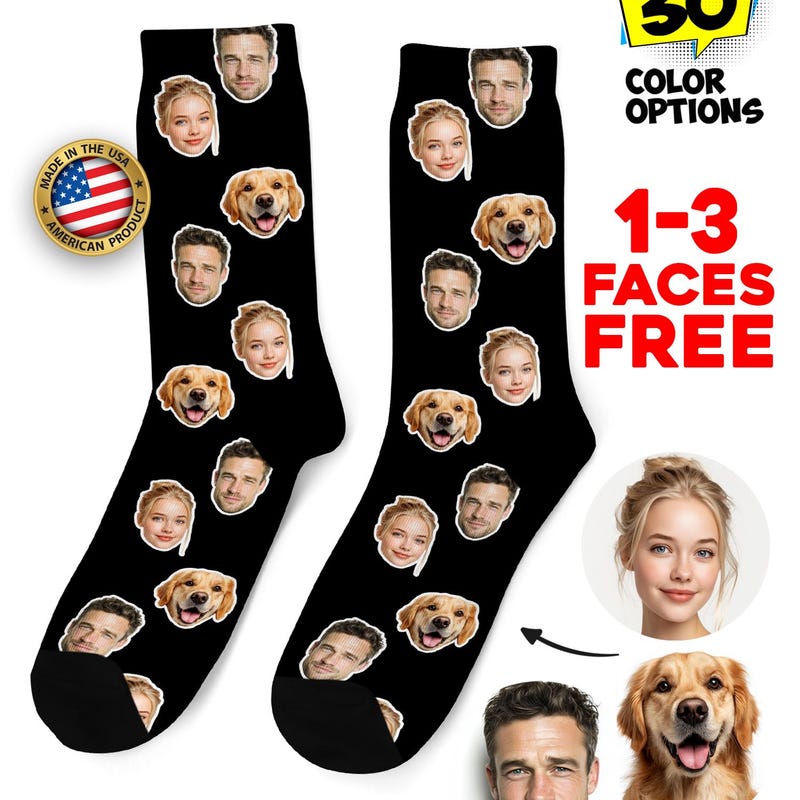 Funny Socks Face Print - Etsy