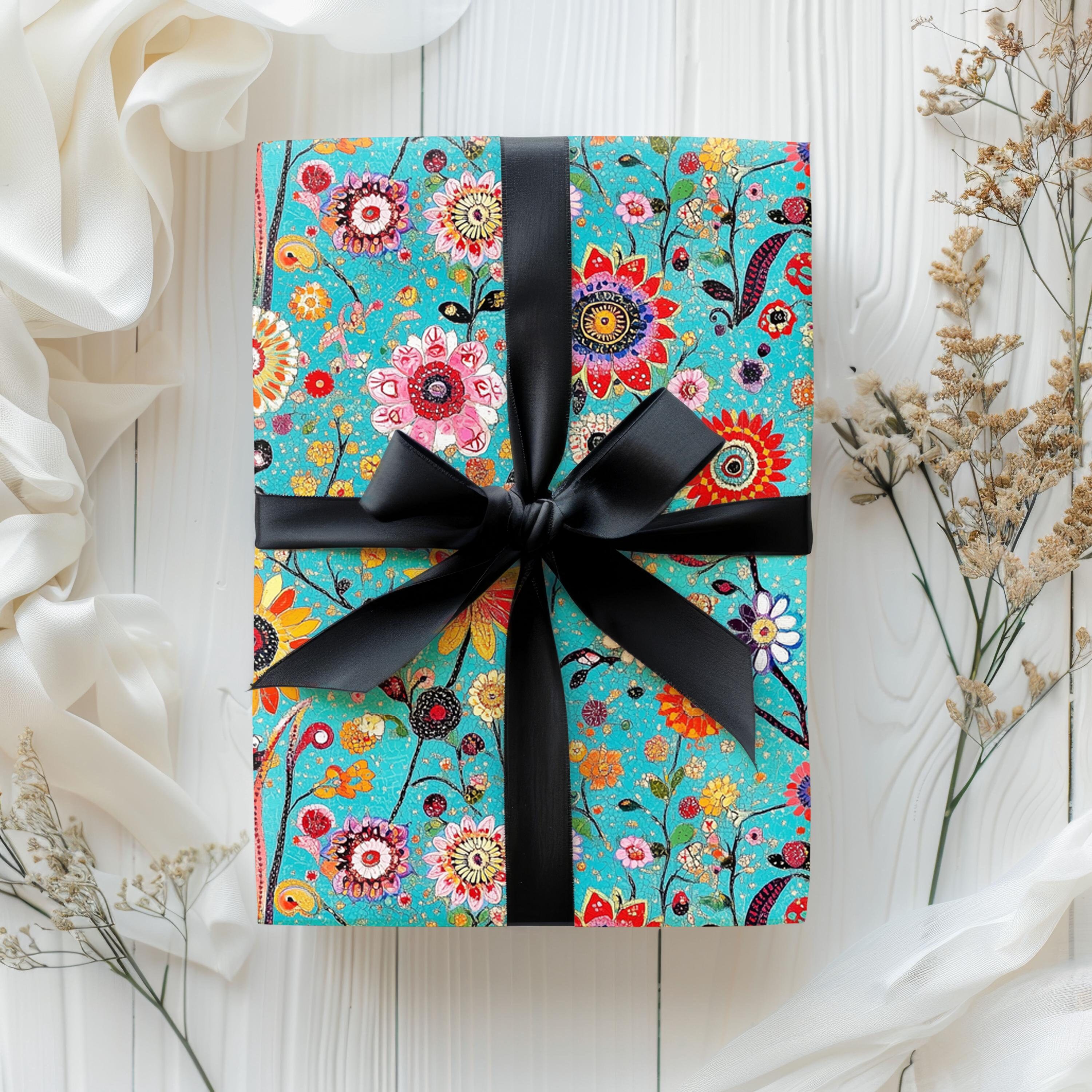 Bohemian Wrapping Paper, Floral Gift Wrap, Indian Gift Wrap - Perfect ...