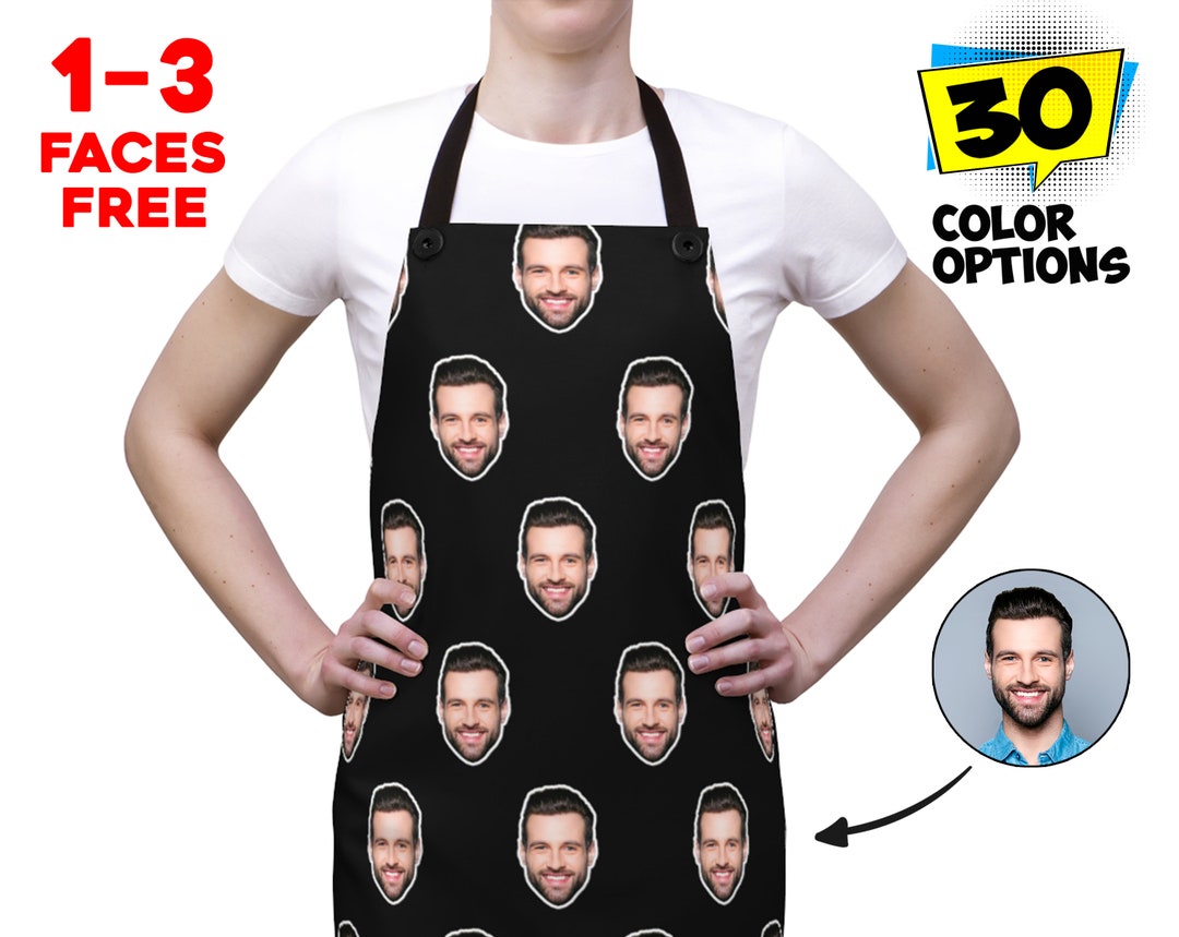 Personalized Faces Apron, Custom Photo Apron for Women and Men, Funny ...