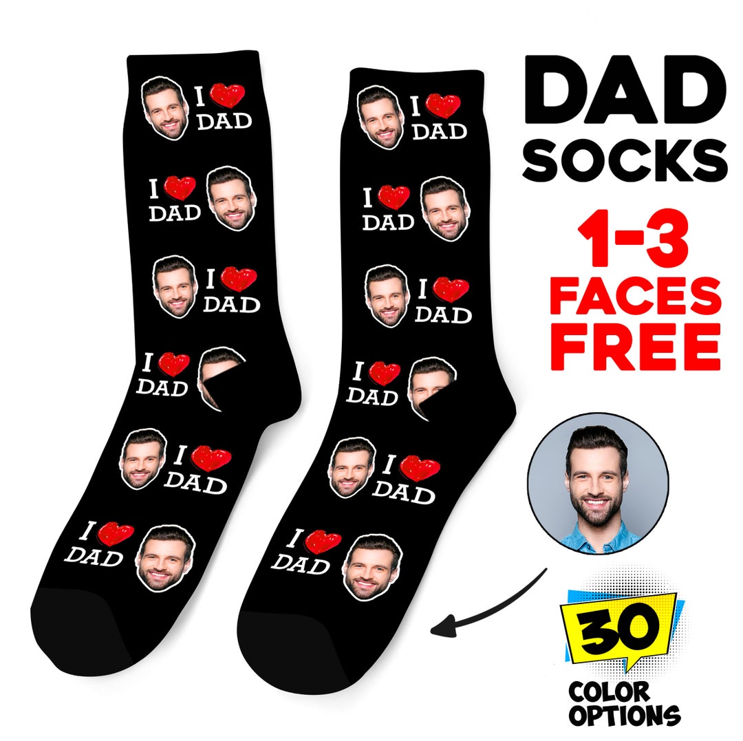 Custom Face Socks, Dad Personalized Photo Socks, Daddy Picture Socks ...