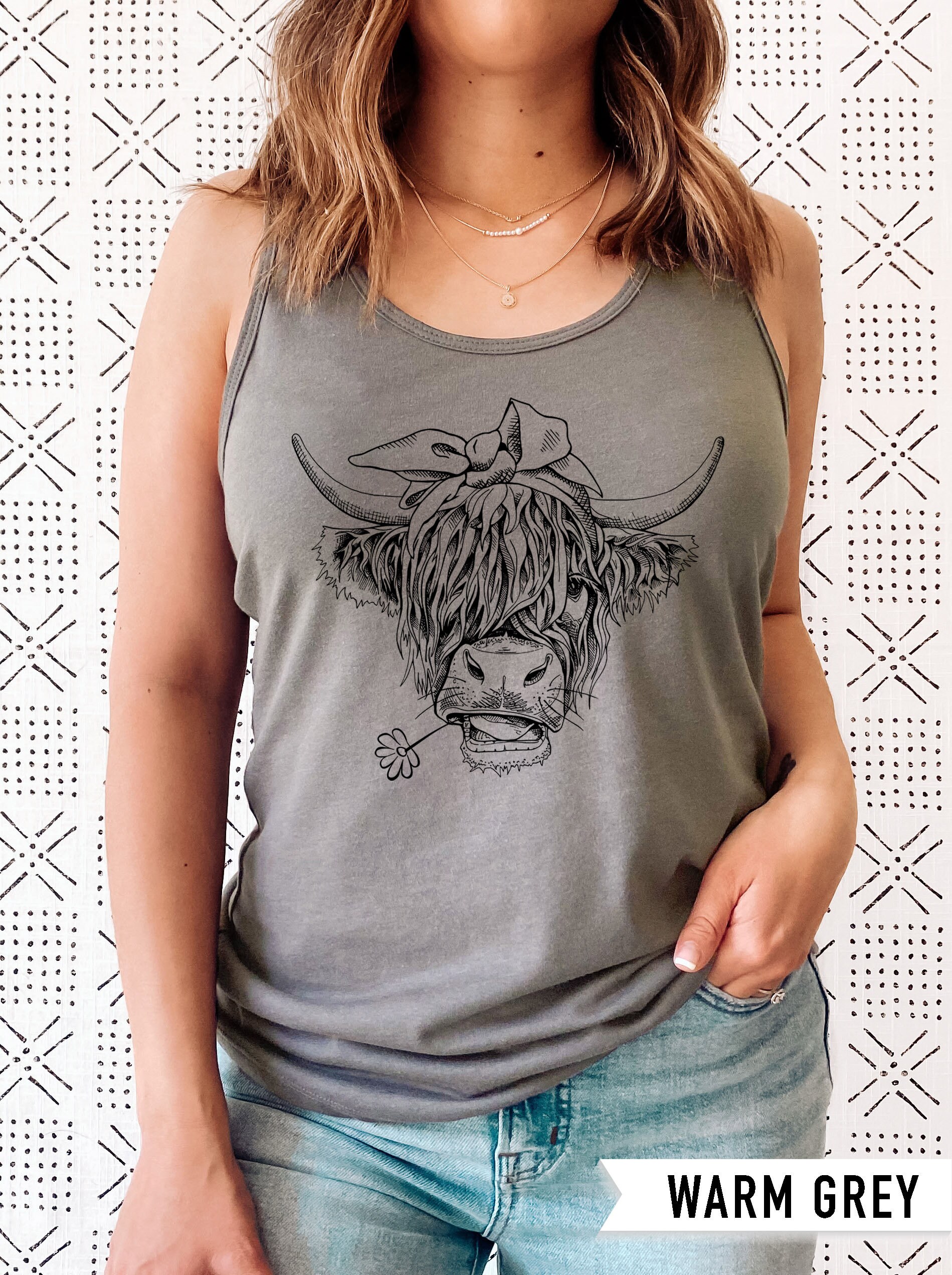 Cute Cow Shirt or Tank Top Cow Shirt for Mom Highland Cow - Etsy