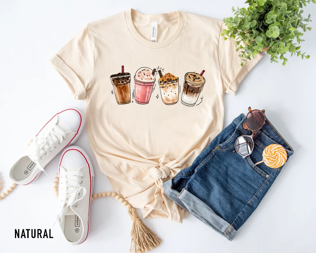 Coffee T-shirt for Women, Coffee Crewneck, Coffee Shirt, Iced Coffee ...