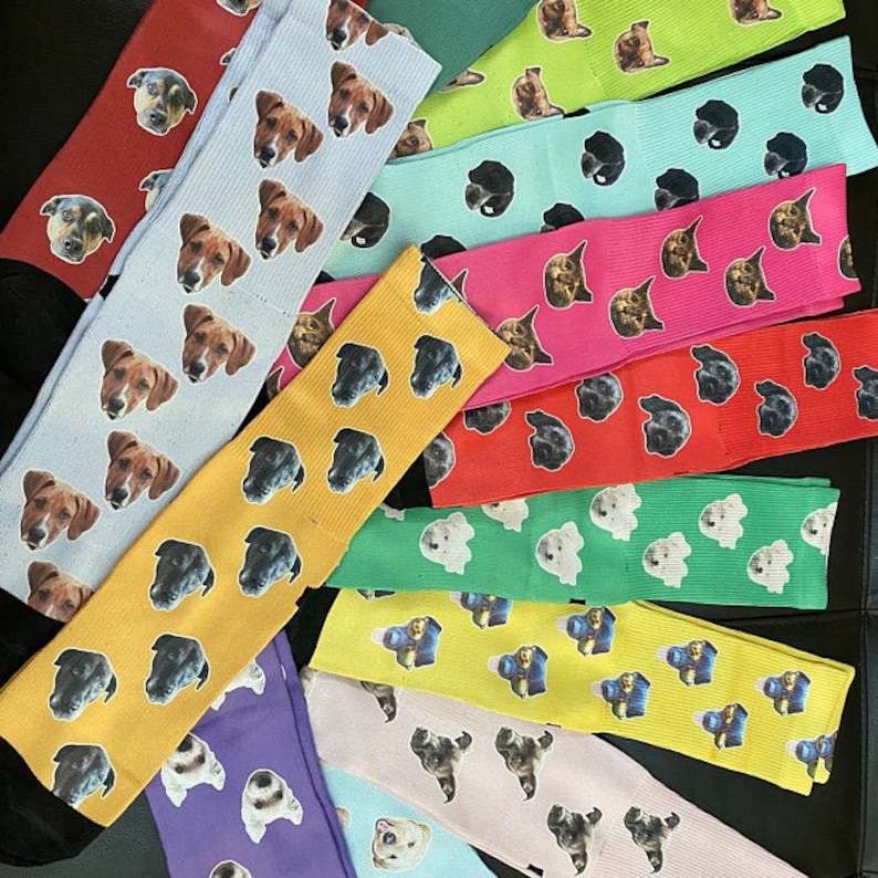 Custom Dog Socks, Personalized Pet Photo Socks Customized Cute Dog Cat ...