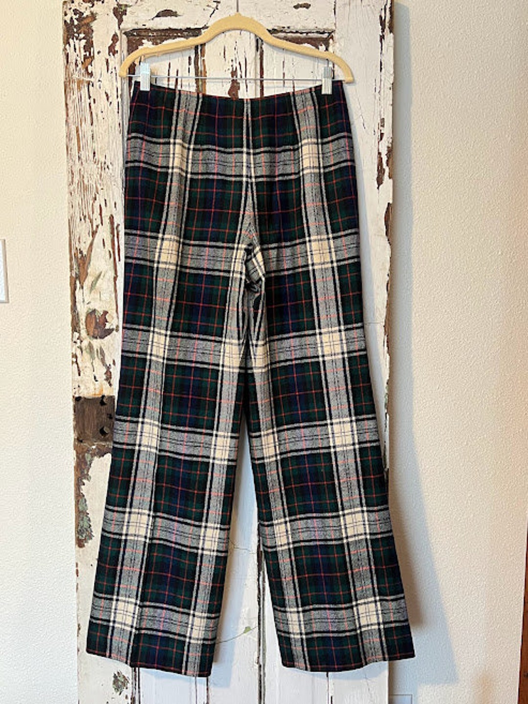 Vintage Pendleton Wool Women's Pants Wool Plaid in Green/navy/white/red ...