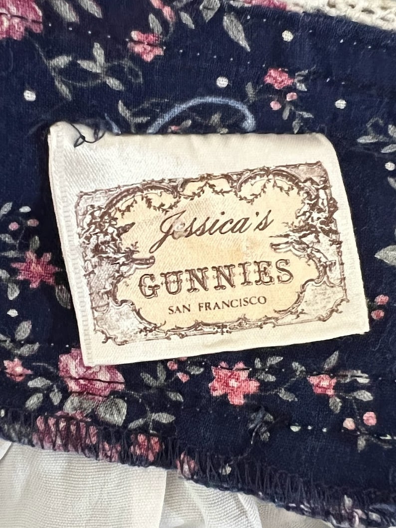 Jessica's Gunnies Vintage 70's Name Brand Trendy Skirt, Zip Up, Navy W ...