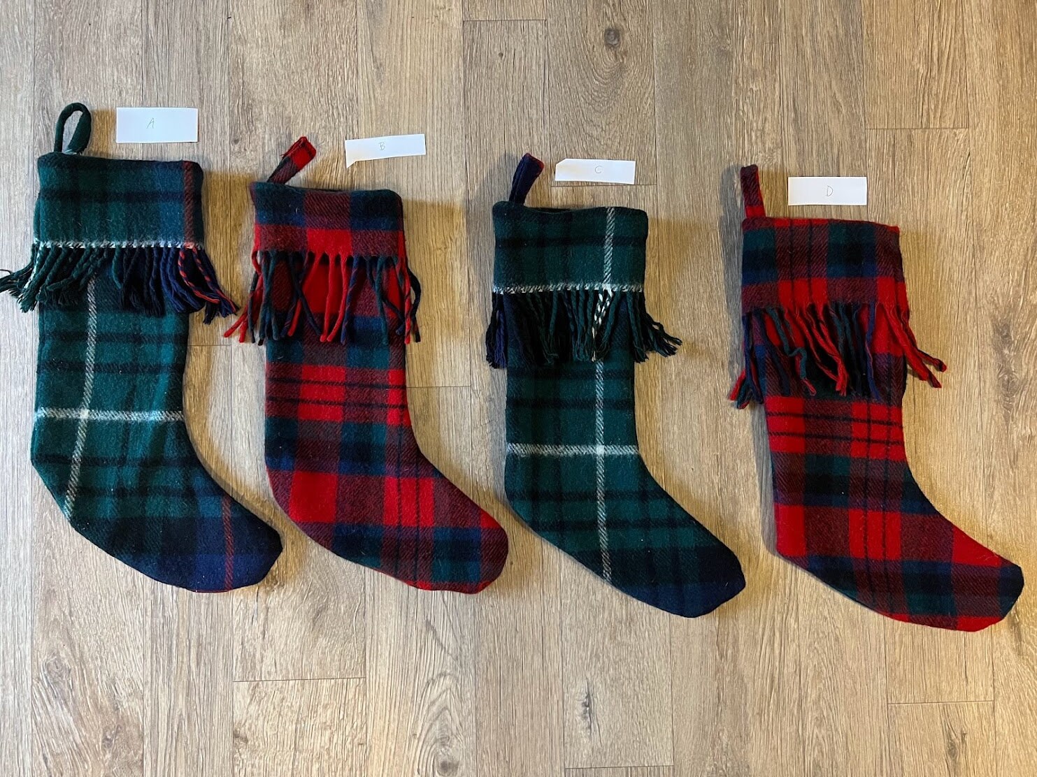 Handmade Pendleton Stockings Green or Red Tartan With Fringed - Etsy
