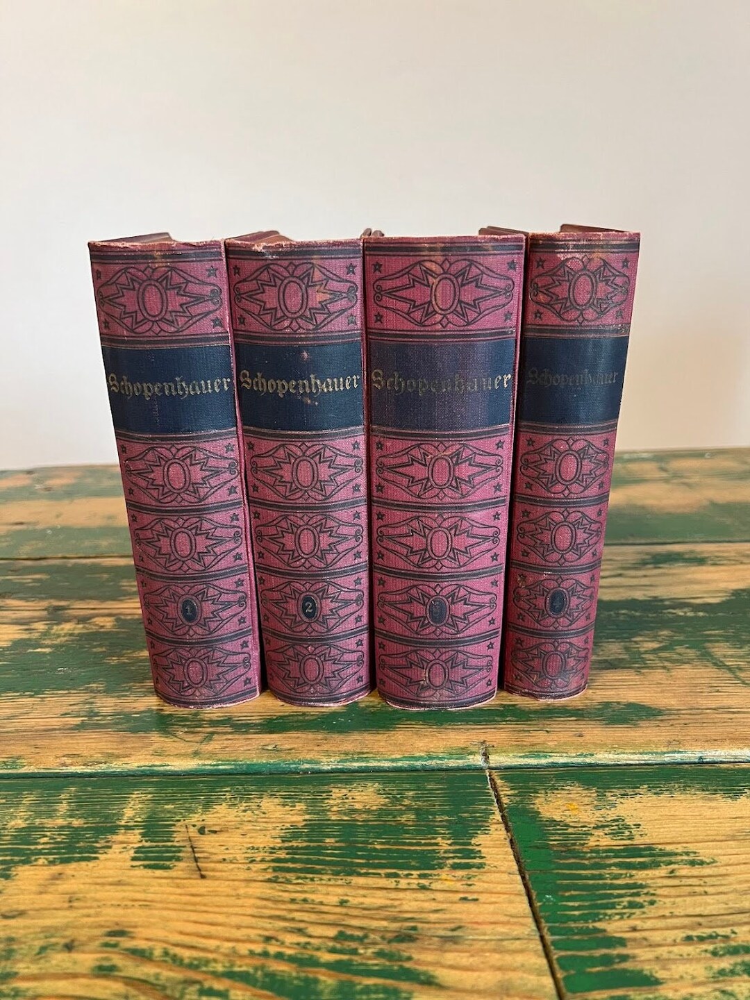 Antique Schopenhauer German Books, Vol 1-4 Cloth Bound 1800s Set of ...