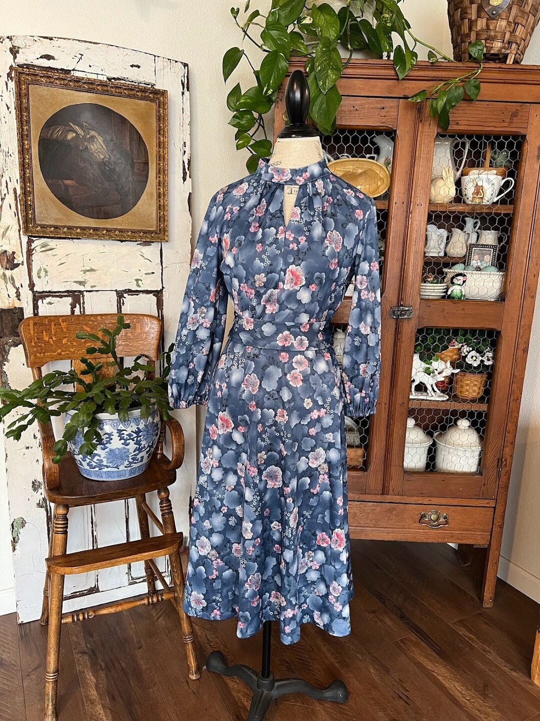 70s Montgomery Ward Dress, Vintage Mid Century Spring Fashion for Women ...