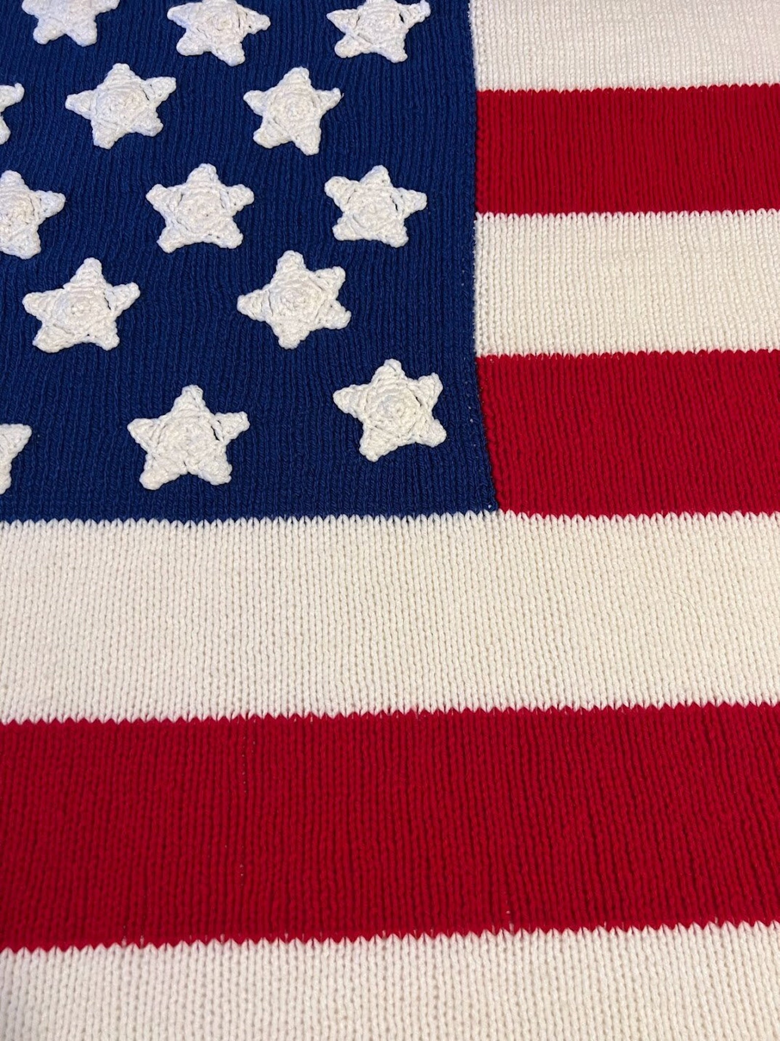 Vintage Knit American Flag Blanket Quality Handmade Patriotic - Etsy