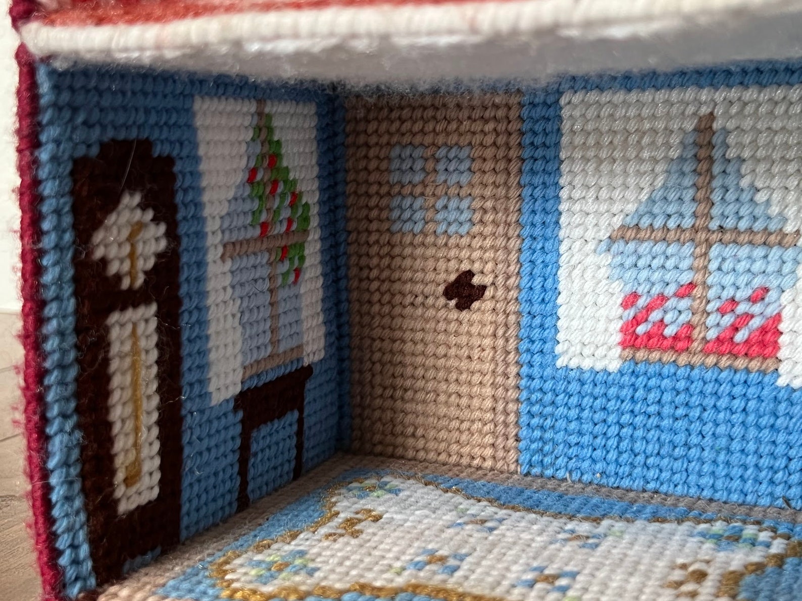 Plastic Canvas Doll House W/ Furniture & 2 Dolls Vintage - Etsy