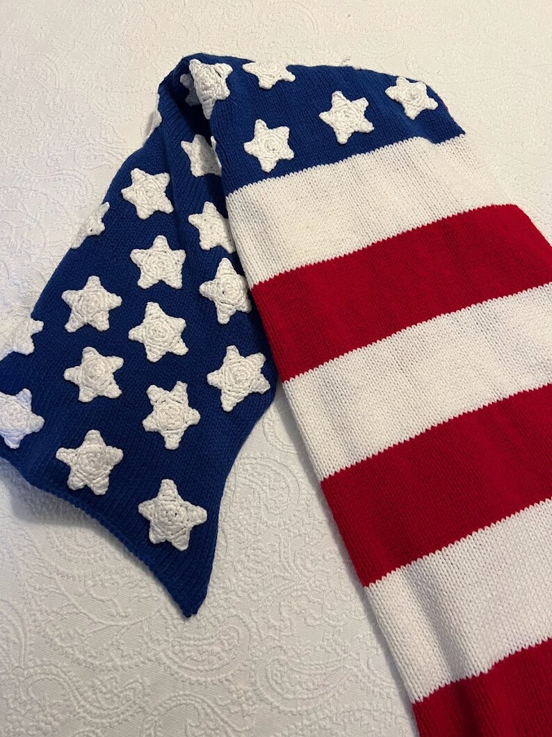 Vintage Knit American Flag Blanket Quality Handmade Patriotic - Etsy