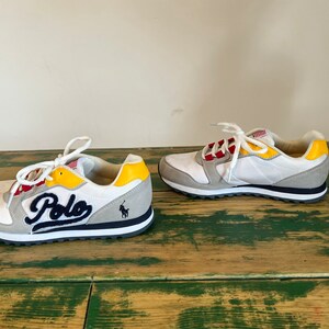 90s Polo Ralph Lauren Tennis Shoes, Letterman Font, Faux Leather/suede ...