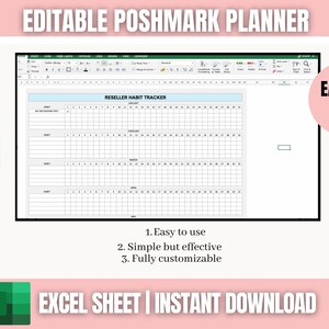 Poshmark Inventory Sheet, Excel Spreadsheet Tracker, for Sellers on ...