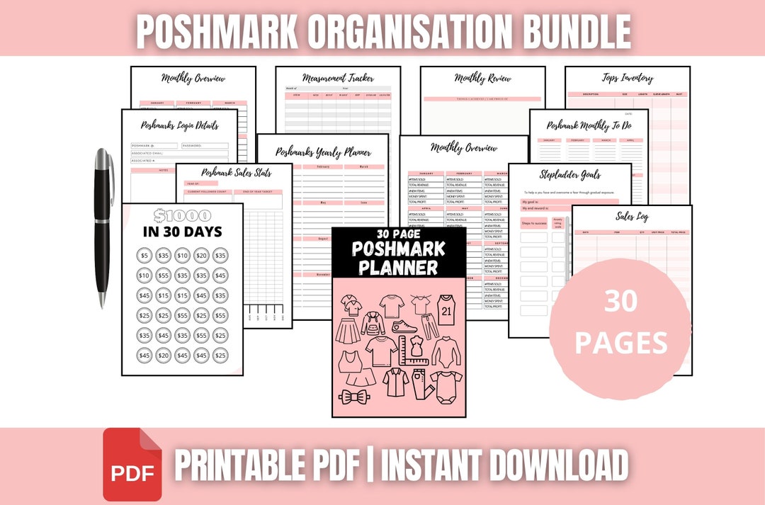 Poshmark Seller Planner Bundle: 30-page Business Organizer (A4 PDF) - Etsy