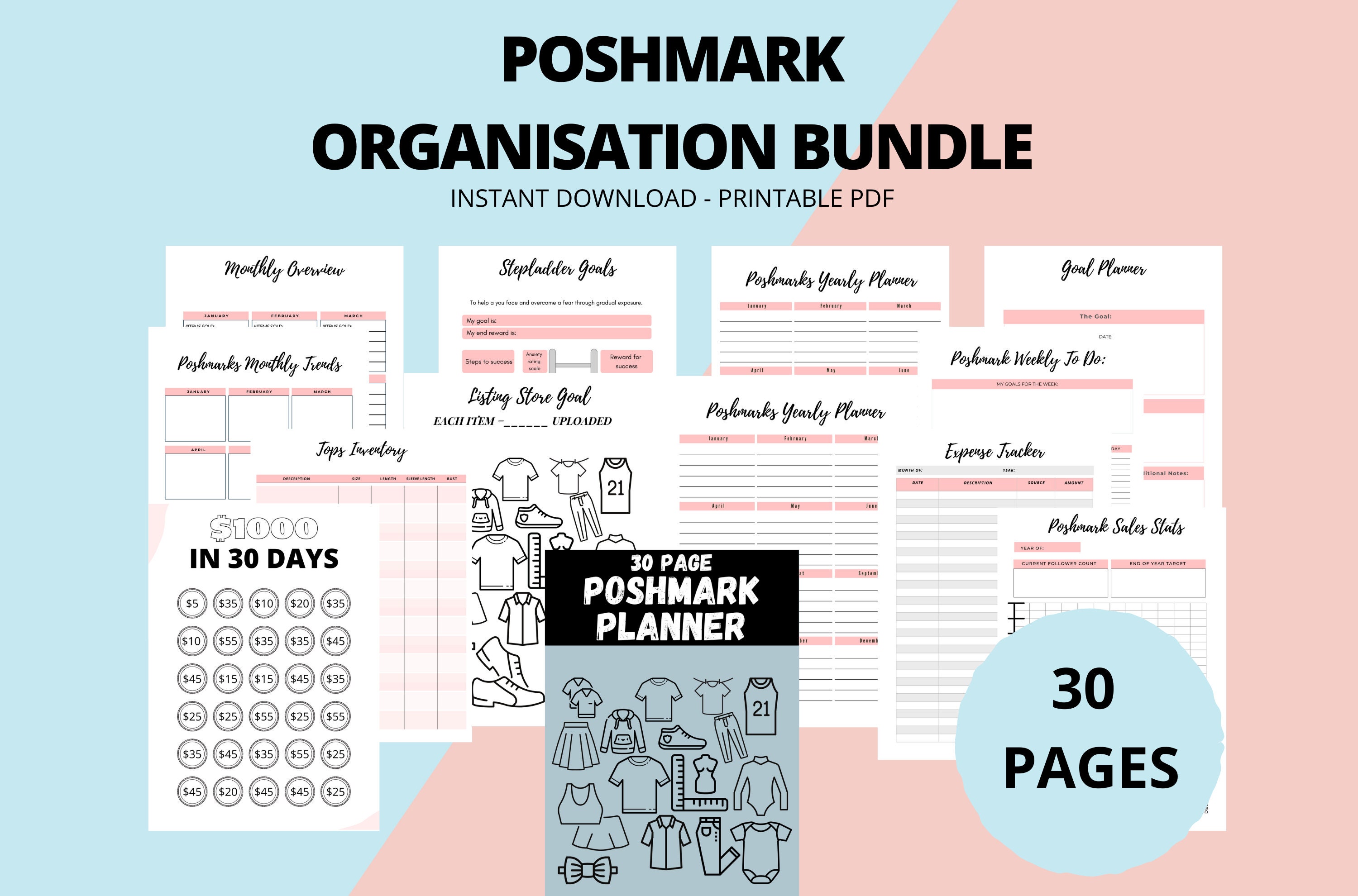 Poshmark Templates Poshmark Planner Poshmark Bundle Etsy UK