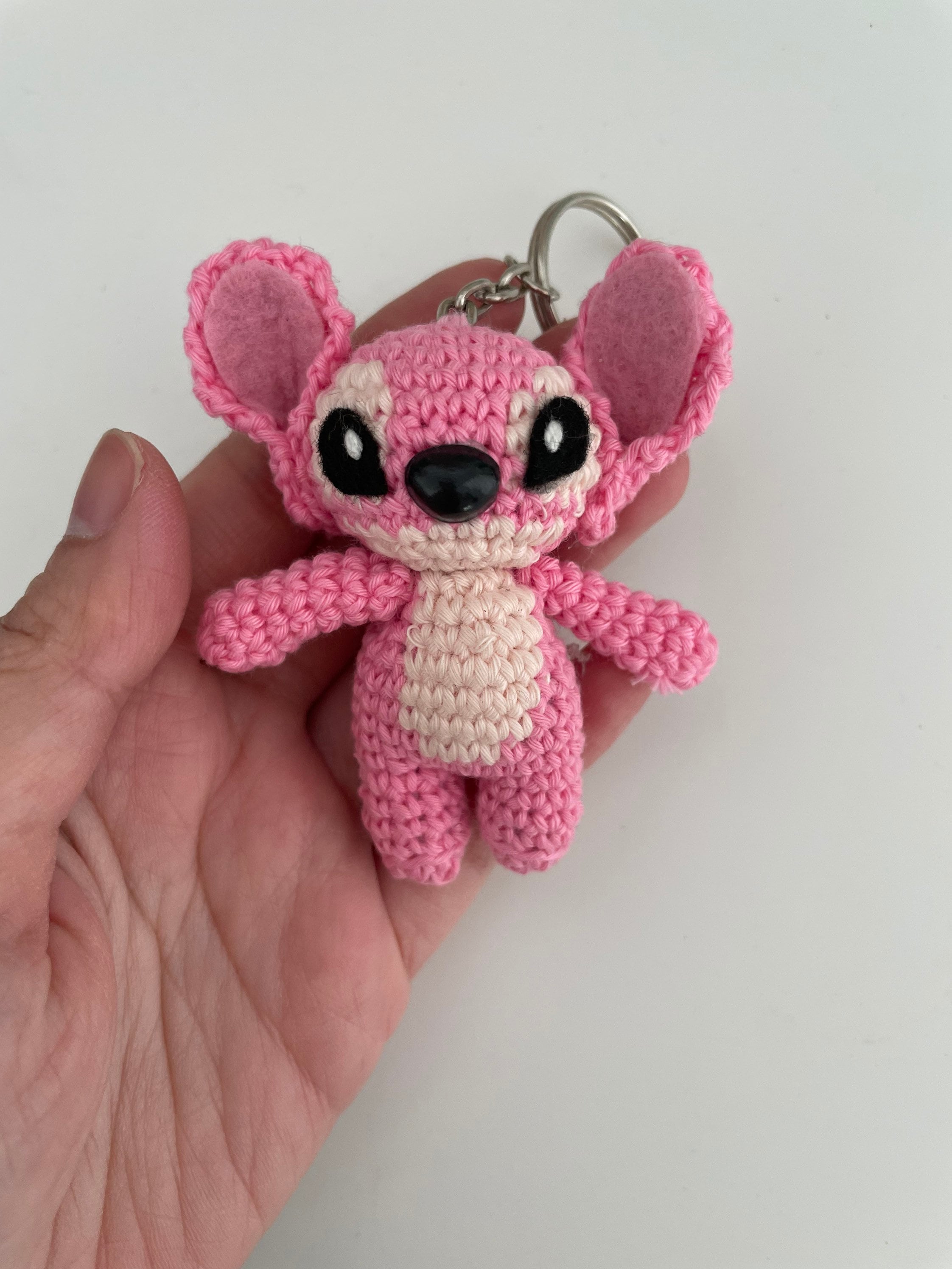 Hand Crochet Stitch Keychain, Stitch and Angel - Etsy