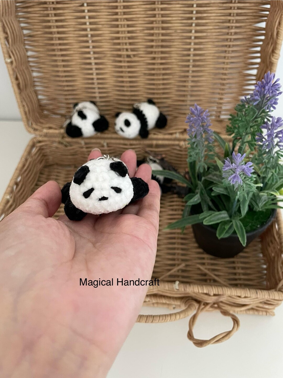 Hand Crochet Panda Keychain - Etsy
