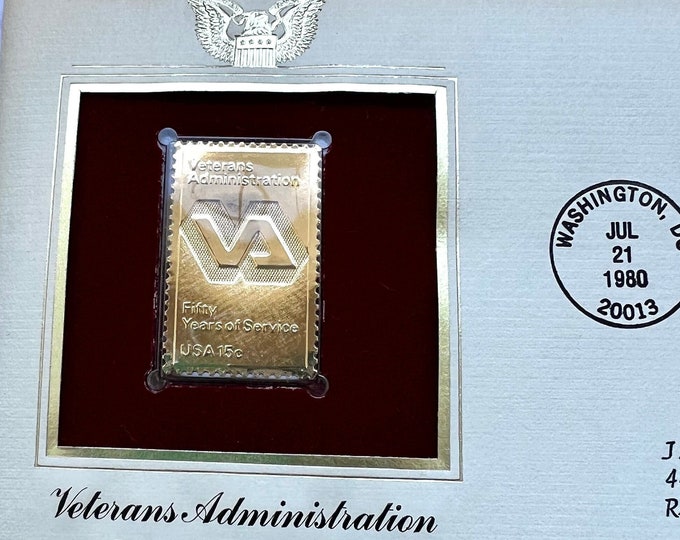 Golden Replica of United States Stamp 22 Kt Gold Surface Veterans ...