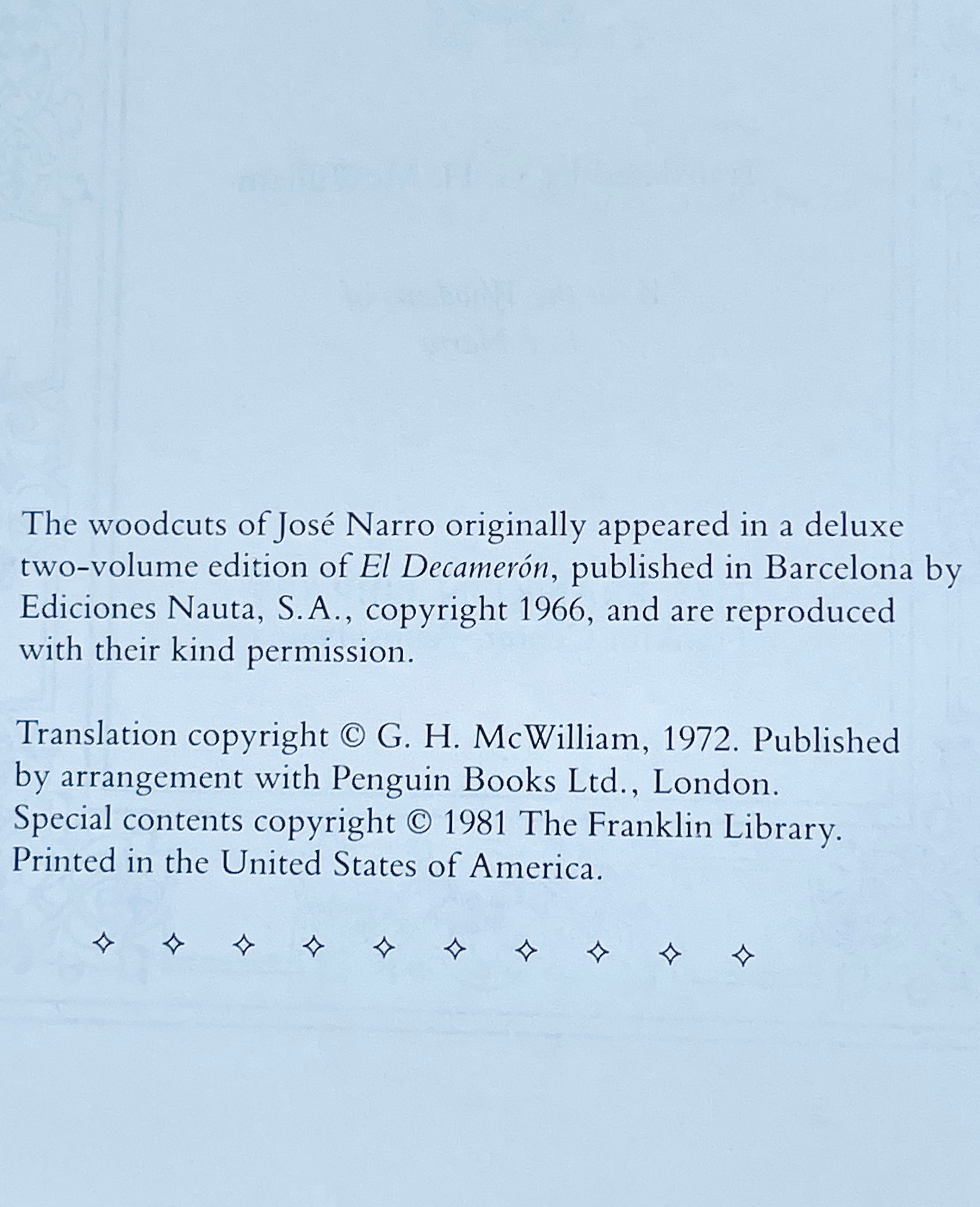 The Decameron Franklin Library Collection Copyright 1981 - Etsy Denmark