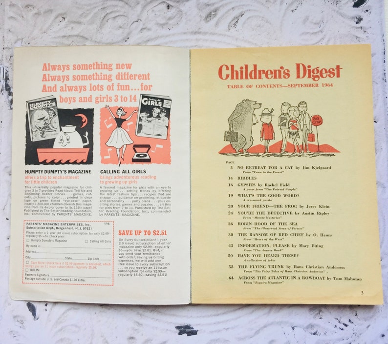 Vintage Children's Digest Magazine Set of 2 1964 Space Sci Fi Hans ...