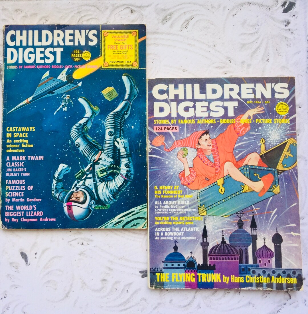 Vintage Children's Digest Magazine Set of 2 1964 Space Sci Fi Hans ...