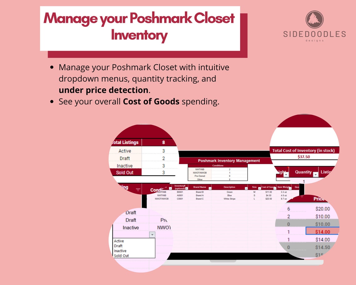 Poshmark Sales and Inventory Tracker With Built-in Bundle Calculator ...
