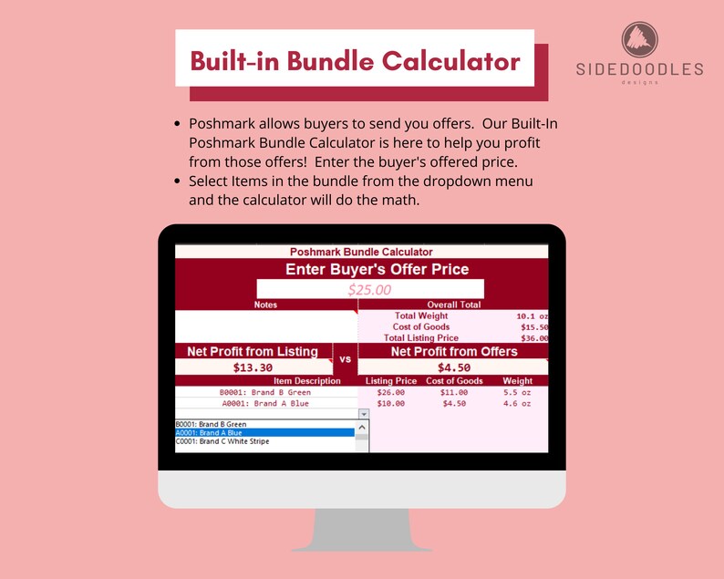 Poshmark Sales and Inventory Tracker With Built-in Bundle Calculator ...