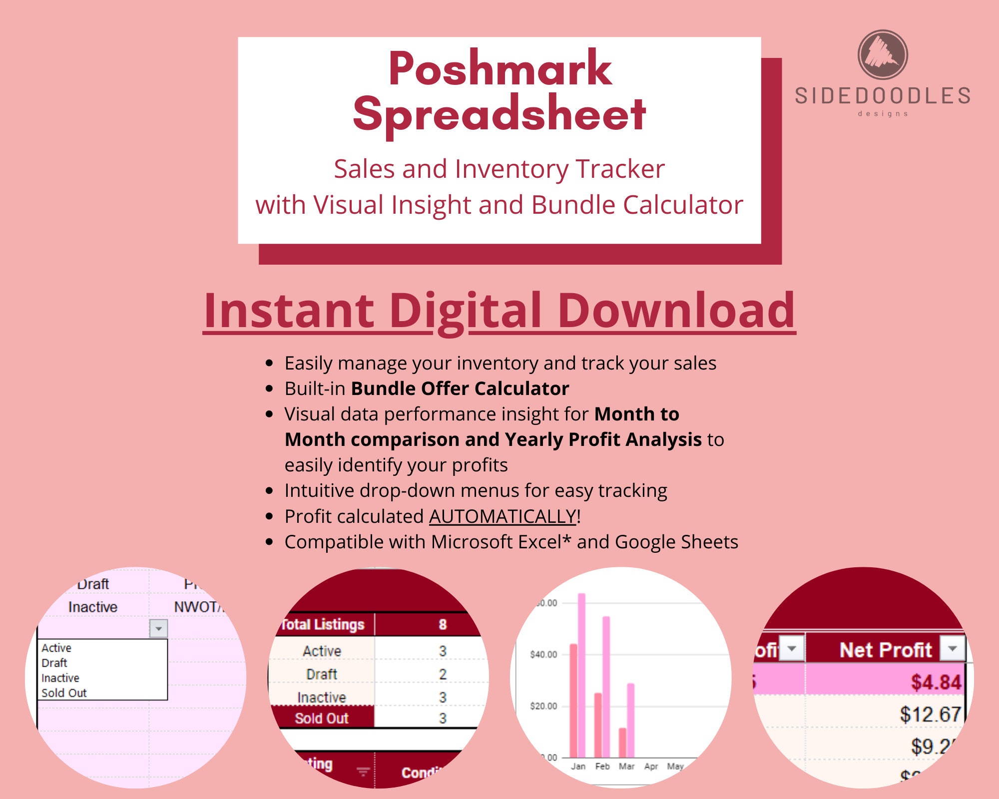 Poshmark Sales and Inventory Tracker With Built-in Bundle Calculator ...
