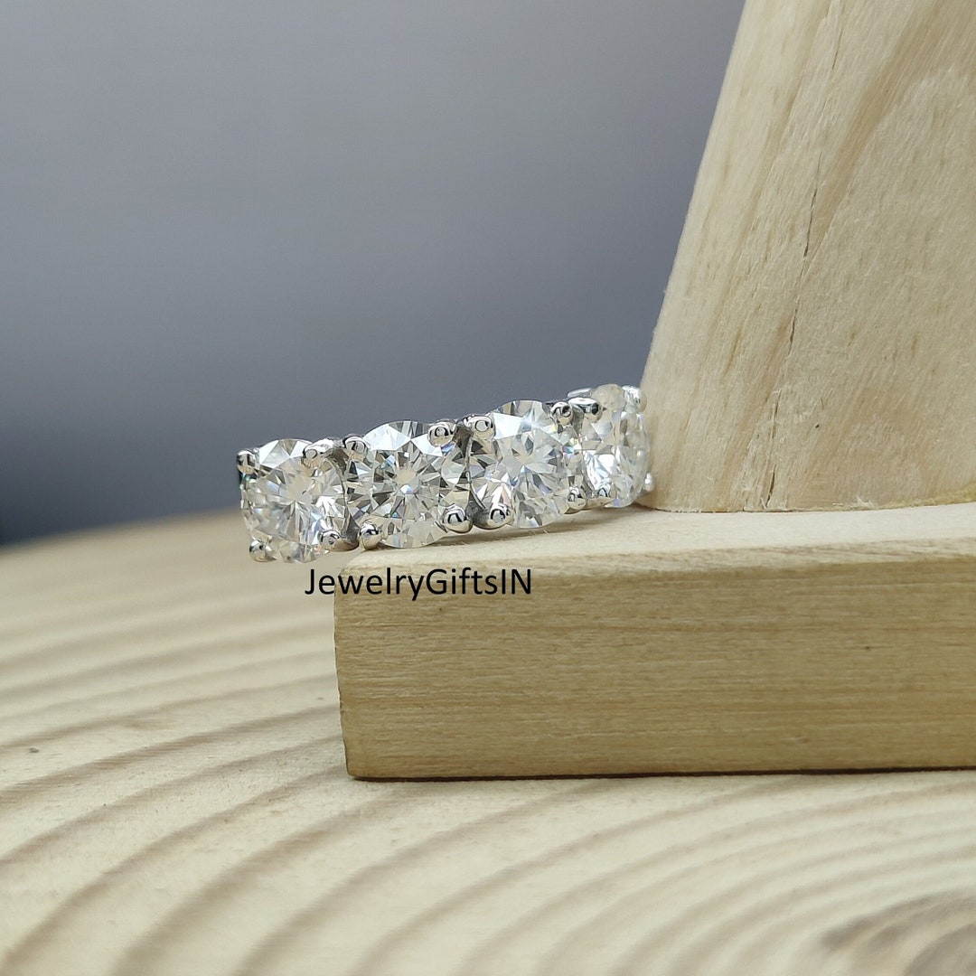 IGI Certified 4 Stone-3.20 CT(6MM Each) Round Cut Lab Grown ...