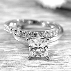 Full White Princess Cut Simulated Diamond 3.50ct Fancy - Etsy
