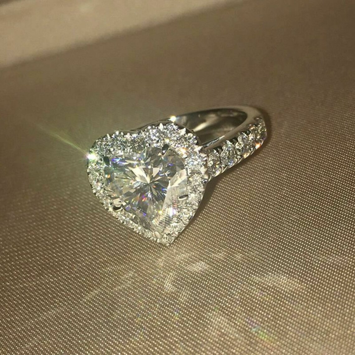 Real .925 Sterling Silver 4.50ct Heart Shape Full White - Etsy