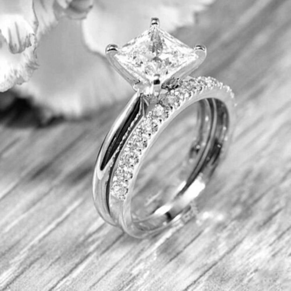 Full White Princess Cut Simulated Diamond 3.50ct Fancy | Etsy