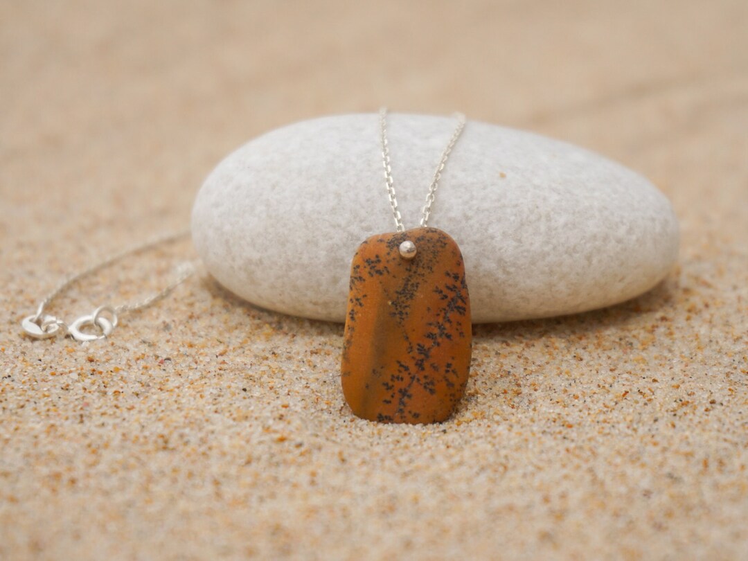 Pebble Pendant, Simple Minimalist Necklace, Beach Stone Pendant, Silver ...