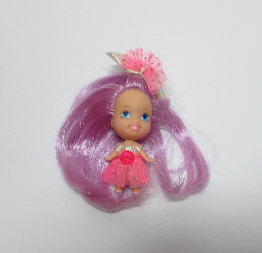 Vintage Liddle Kiddles Mini Doll Little Girl With Purple Hair and Pink ...