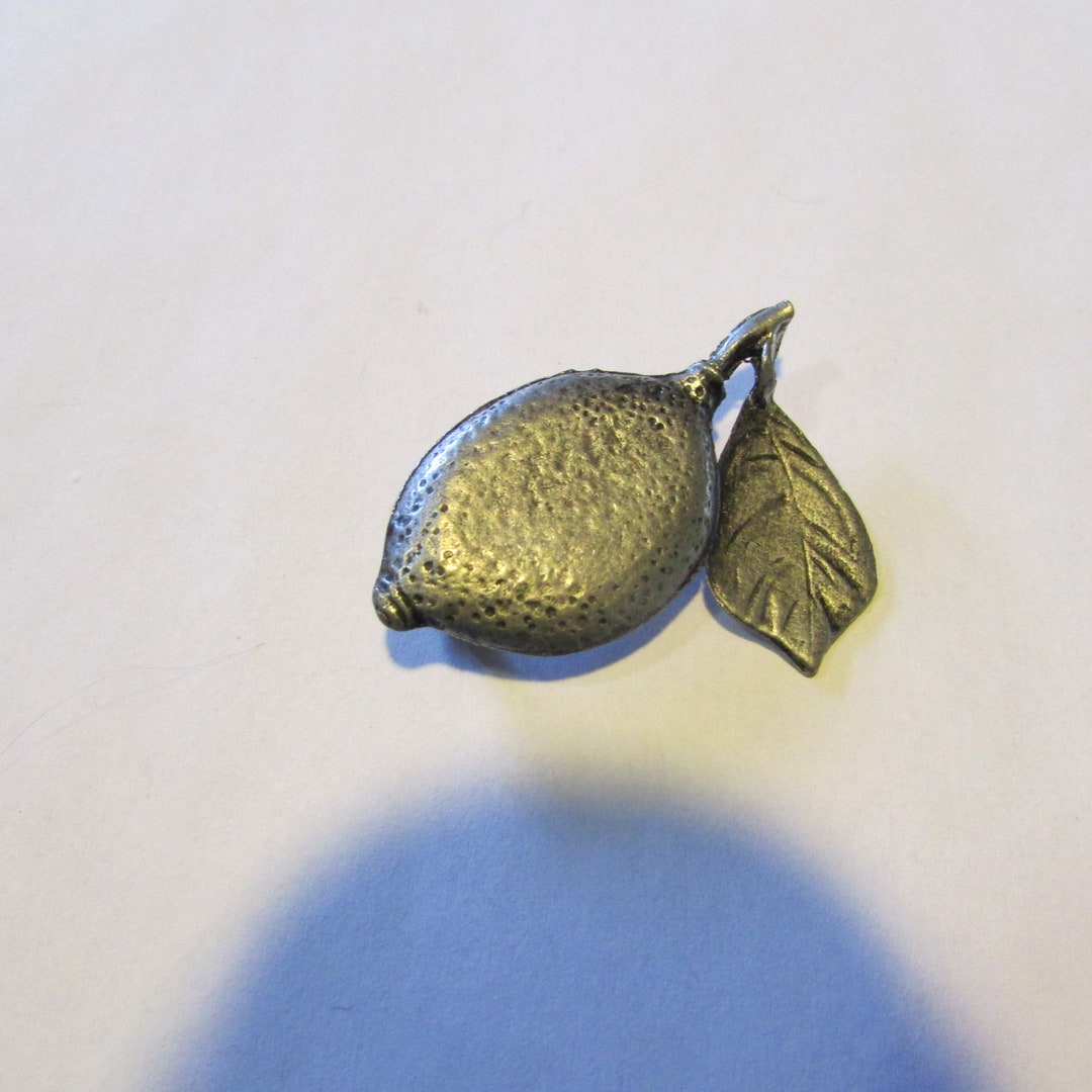 Vintage Metzke Pewter Lemon Pin Fruit Brooch - Etsy